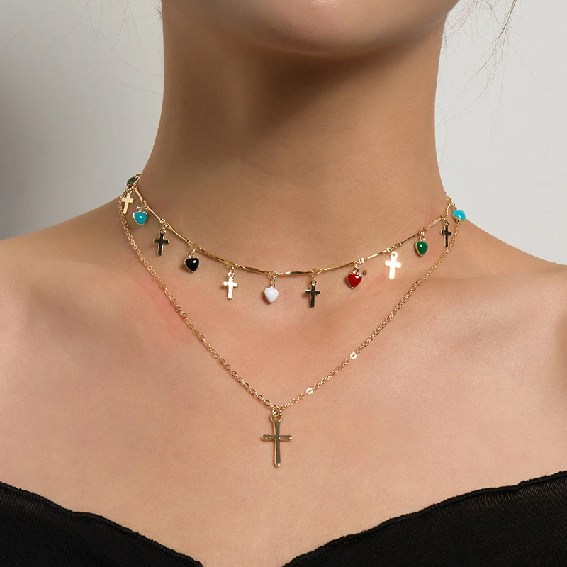 Collares-con-colgante-de-Cruz-Simple-a-la-moda-para-mujer-collar-con ...
