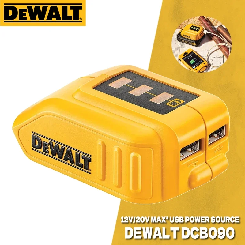 DEWALT-DCB090-12V-20V-MAX-USB-Power-Source-Adapter-Batteries-Charging ...