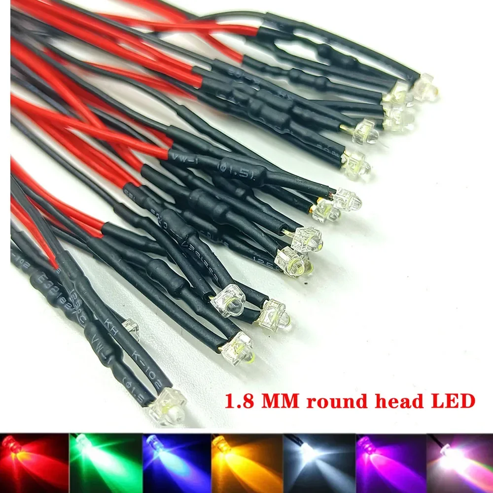 DC3V-12V-1-8mm-2mm-30PCS-20cm-Pre-Wired-LED-Light-Bulb-Pre-Wired-LED ...