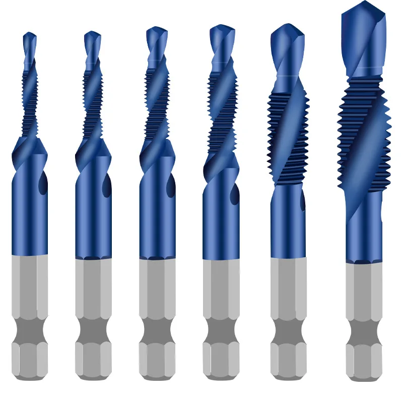 6pcs-M3-M10-Screw-Tap-Drill-Bits-Hss-Taps-Countersink-Deburr-Set-Metric ...
