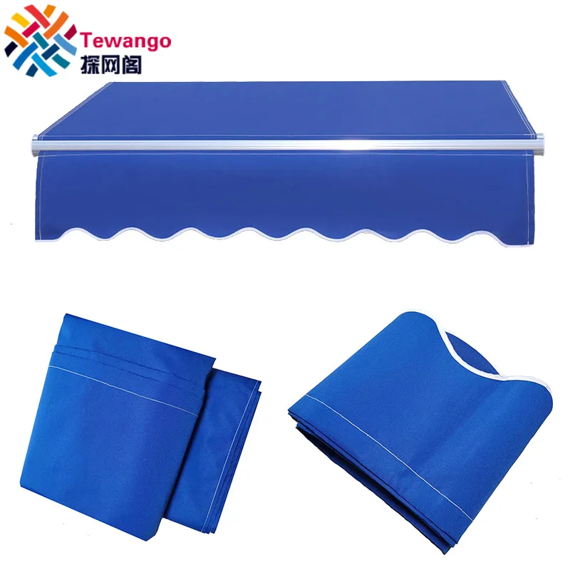 Soild Blue Waterproof Awning Replacement Fabric Outdoor Sunblock Cover ...