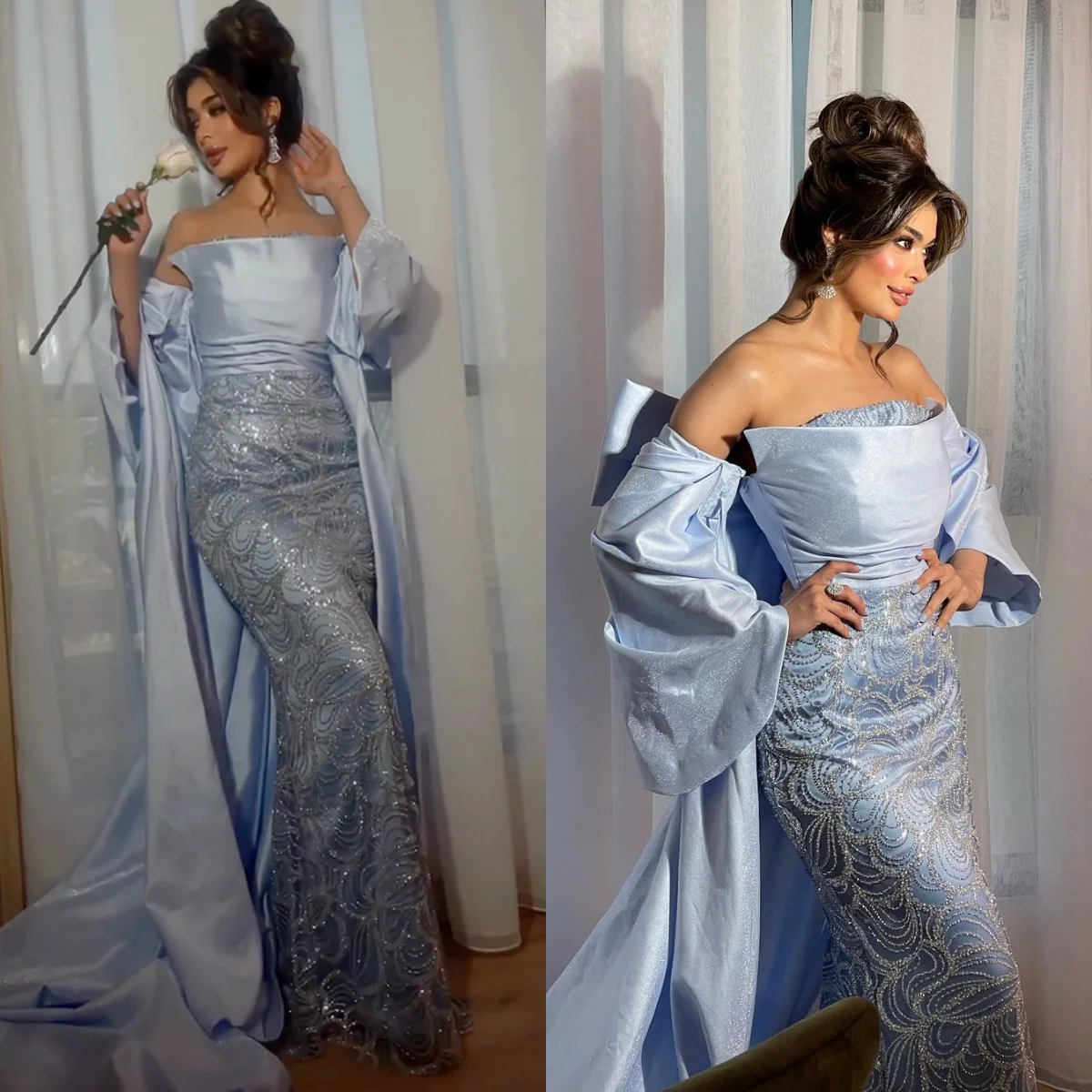 Twinkling-Fabric-Prom-Dresses-Bow-Backless-Sequin-Pattern-Floor-Length ...