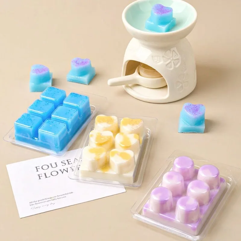 50/100pcs of Clear Plastic Wax Melt Clamshells in Square, Heart, And ...