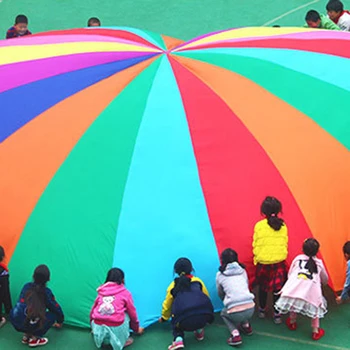 2-6M Diameter Outdoor Camping Rainbow Umbrella Parachute Toy Jump-Sack ...
