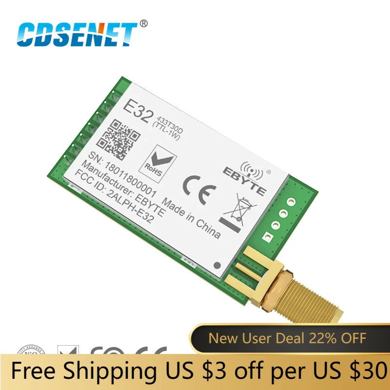 PLC Counter Modules Ebyte E32-900T30D 1W LoRa Module - 915MHz, SX1276 ...
