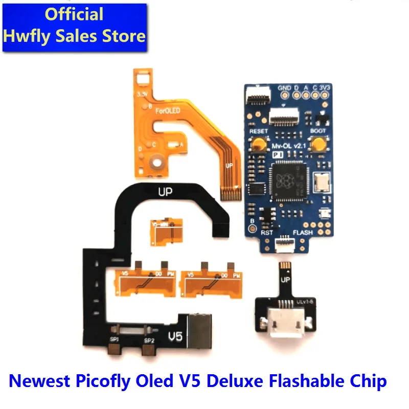 2023 Mais novo Picofly RP2040 Oled V5,V5 + deluxe original conjunto ...