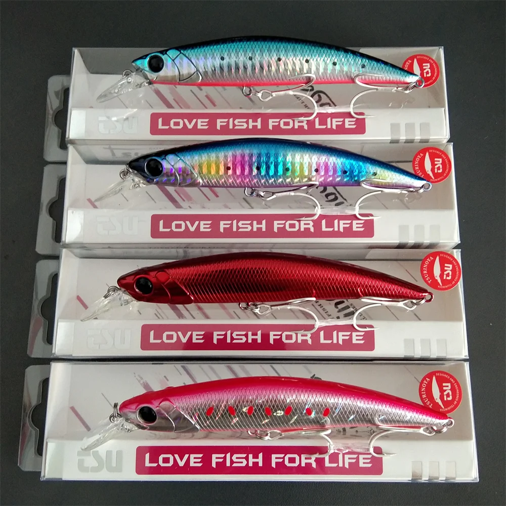 TSURINOYA-4pcs-NEW-COLOR-Sinking-Minnow-110S-DW77-110mm-22g-Long-Casting-Fishing-Lure-Large ...