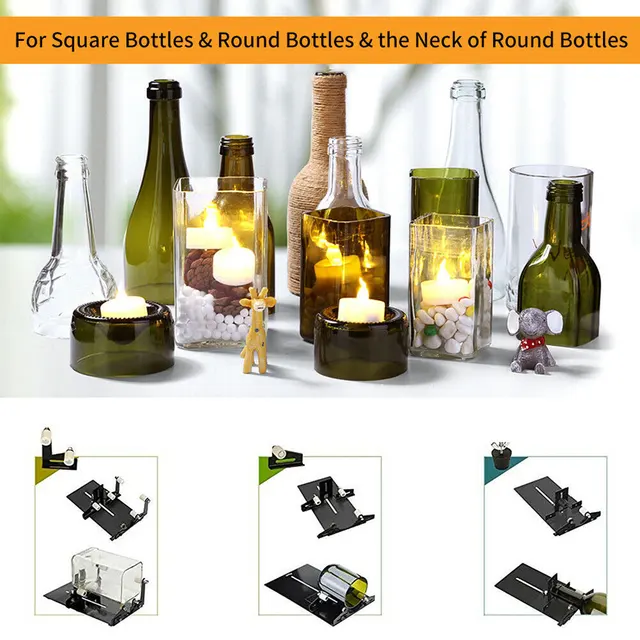 Glass Cutter Glass Bottle Cutter Kit, Metal Bottle Cutter DIY Machine ...