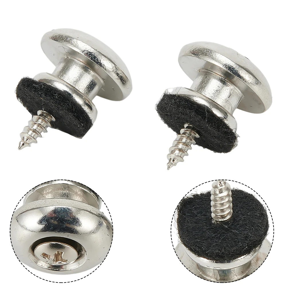 2 Pcs Metal Guitar Strap Button Locks Secure Screw Black Titanium Gold ...