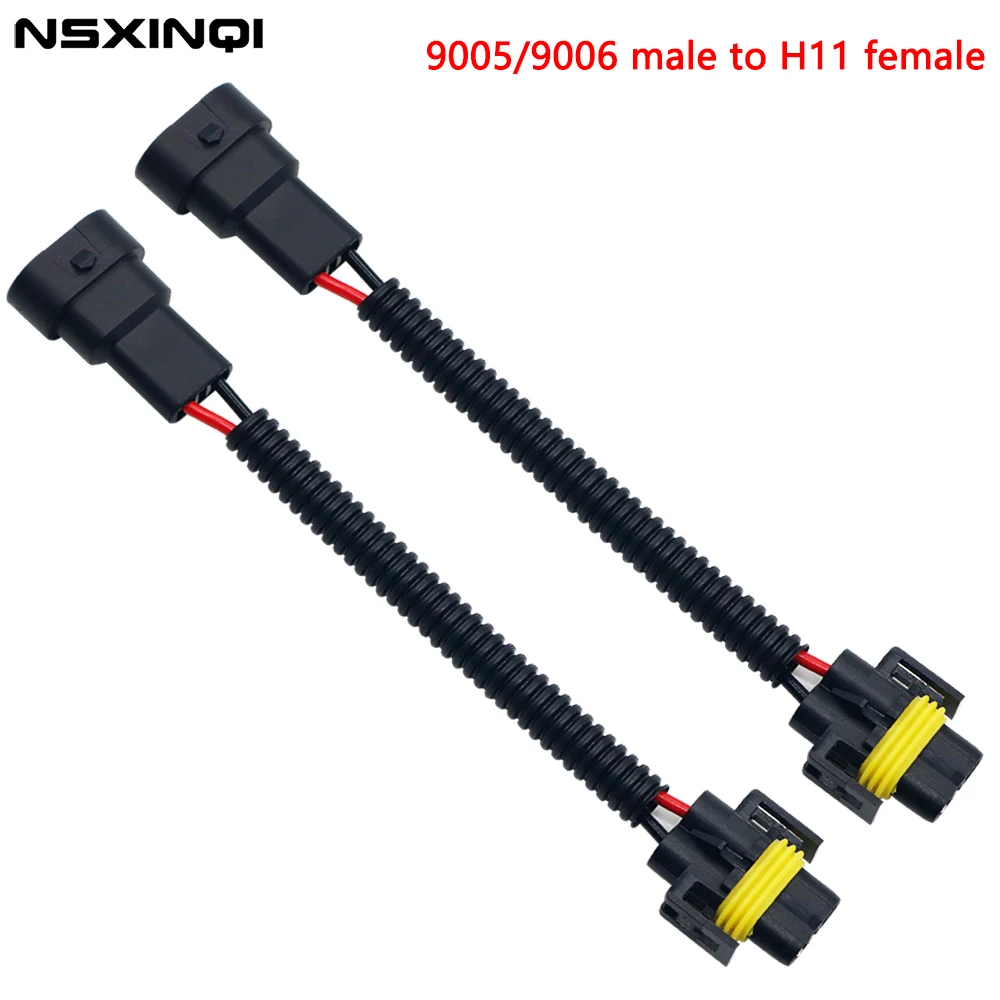 Nsxinqi 2pcs 9005 Hb3 9006 Hb4 Male Connector To H11 Female Connectors ...