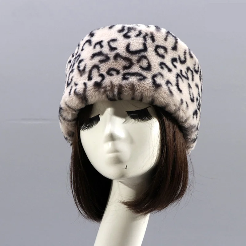 Faux-Rabbit-Fur-Beanies-Women-Winter-Warm-Short-Plush-Snow-Ski-Cap-Flat ...