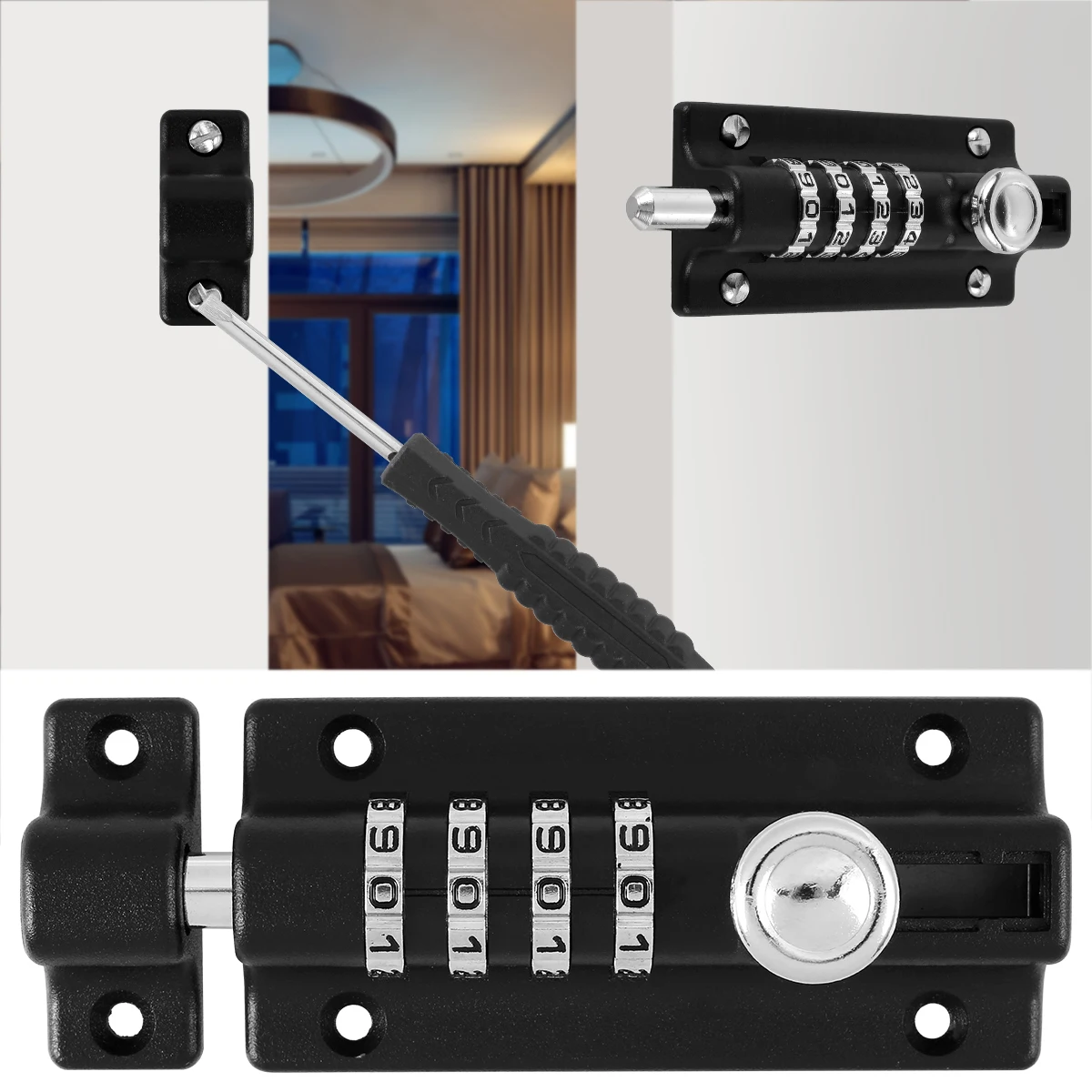 Combination-Bolt-Lock-Stainless-Steel-4-Digit-Pin-Code-Door-Combination ...