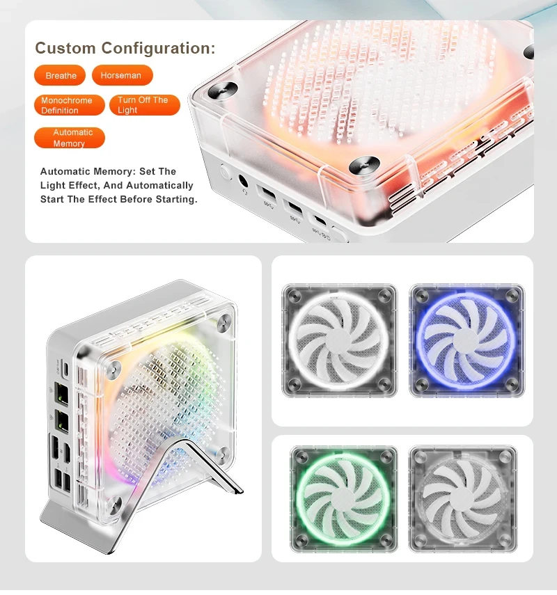AMD R9 MINI PC Ryzen 9 6900HX ES R5 7640HS Mini PC RGB Color Gamer ...