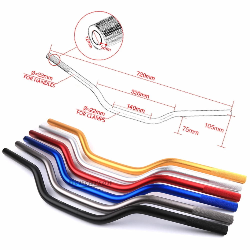 22mm Motorcycle Handlebar CNC Aluminum Alloy Scooter Motorbike Steering ...