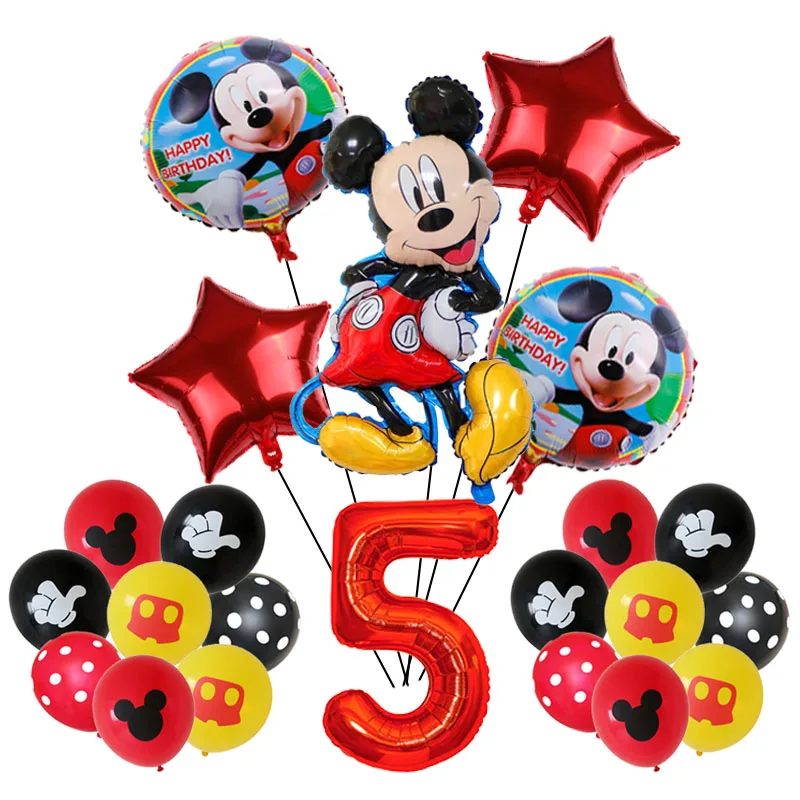 Juego de 14 globos con números de Mickey Mouse y sus amigos de Disney ...