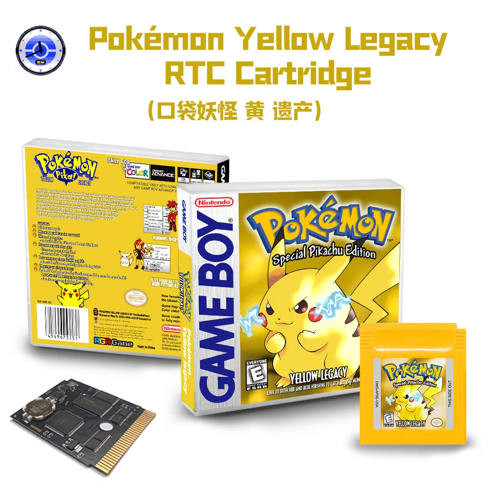 16 Bit Video Game Console Cartridge GBC Game Card Series Blue Crystal ...