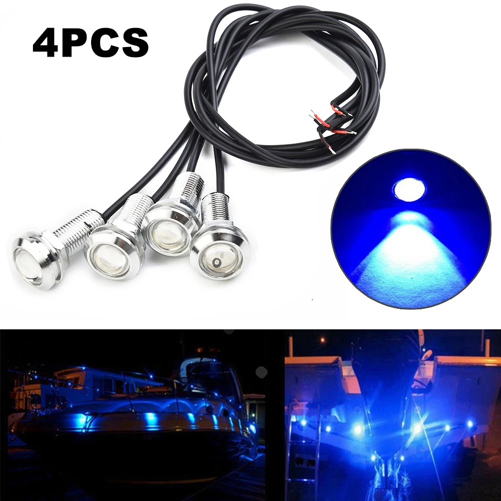 4PCS Marine Boat LED Courtesy Lights 3W 500LM 12V DC Cabin Deck Walkway ...