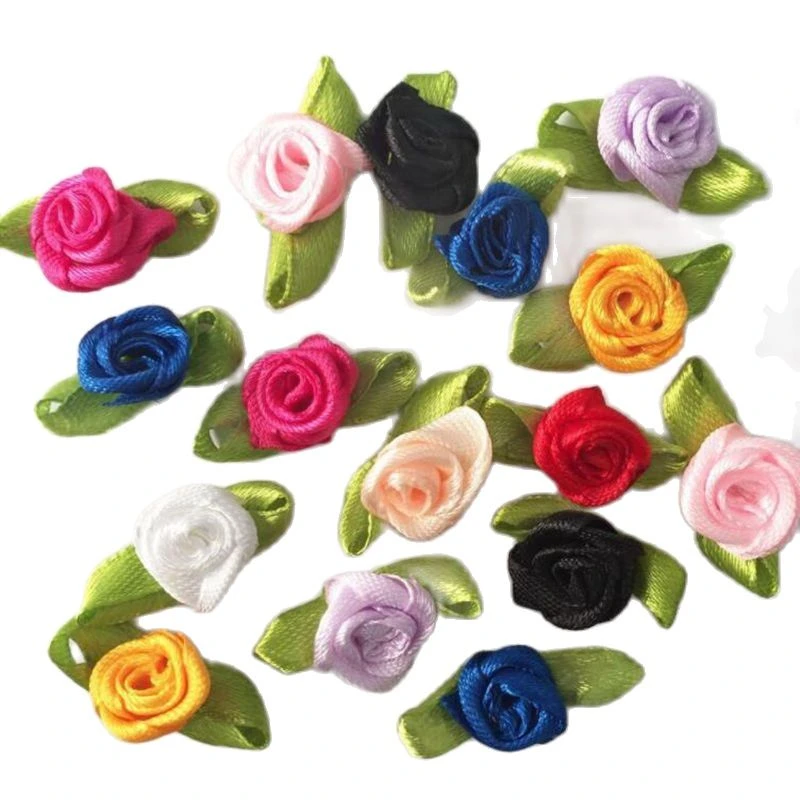 100pcs Handmade Mini Satin Flowers For Garment Accessories Artificial ...