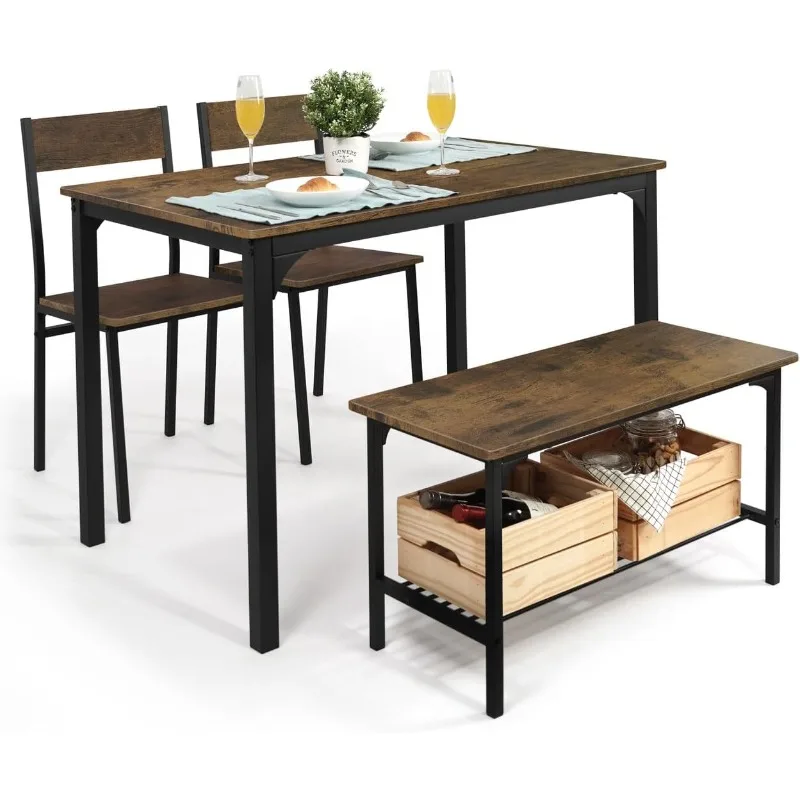 4-Pieces-Dining-Table-Set-for-4-w-Bench-and-Chairs-Modern-Table-Set-for ...