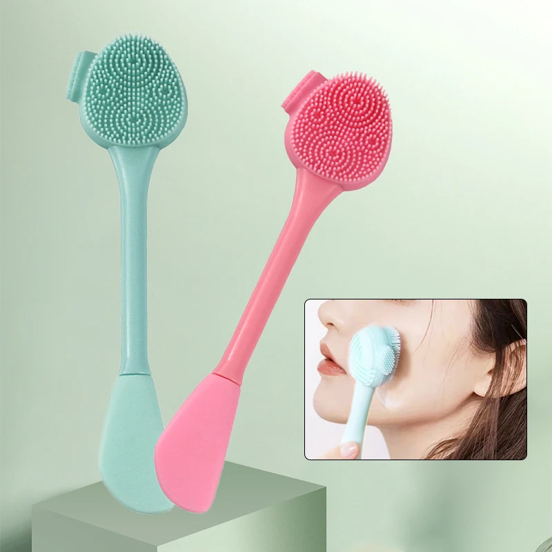 Facial-Silicone-Brush-Face-Massage-Cleaning-Tool-Double-Sided ...