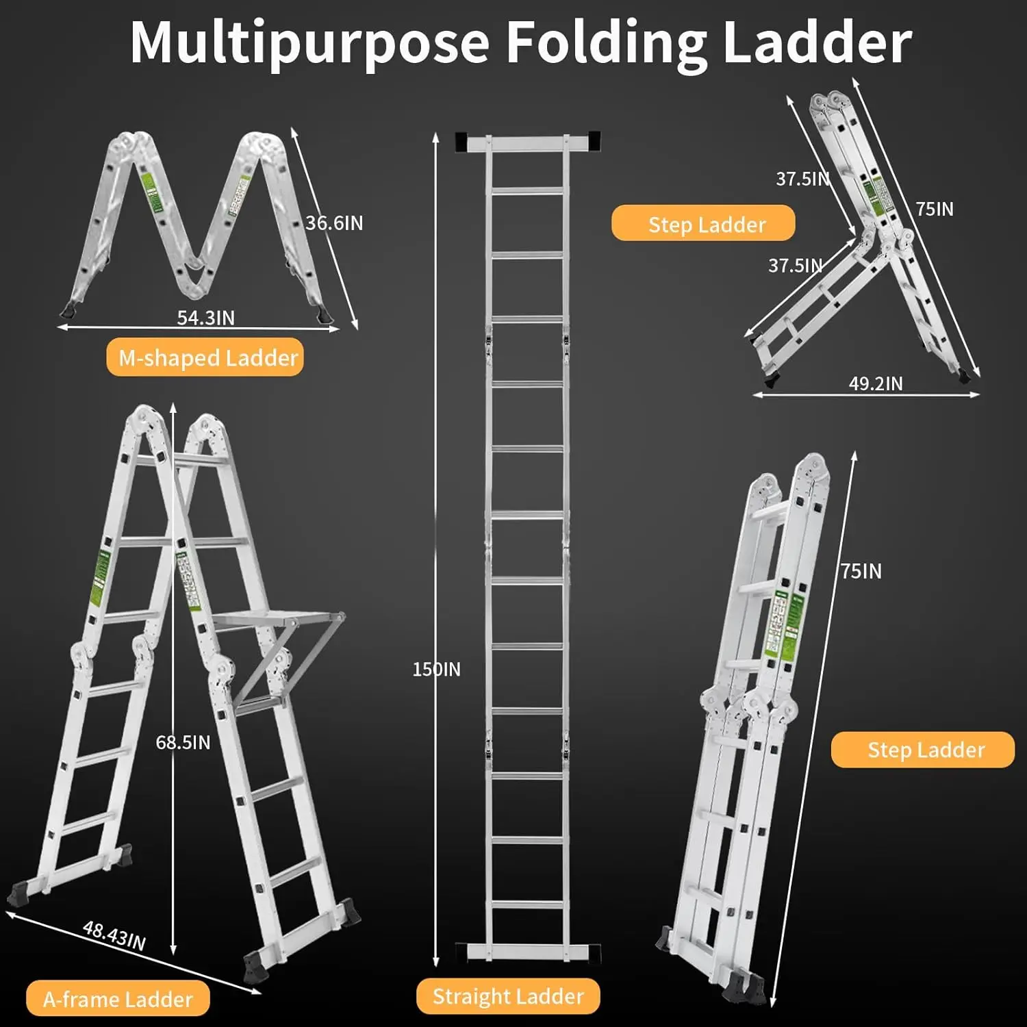 AIRAJ-Multifunctional-Folding-Aluminium-Ladders-Industrial-Grade ...