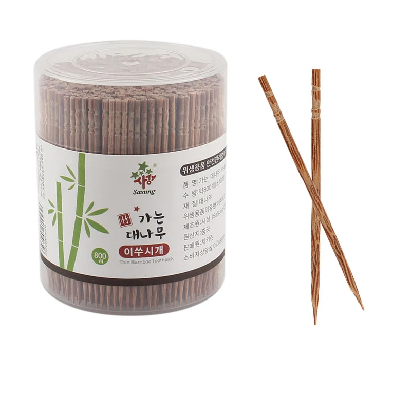 800pcs Disposable Toothpick Household Carbonized Bamboo Toothpick Eco ...