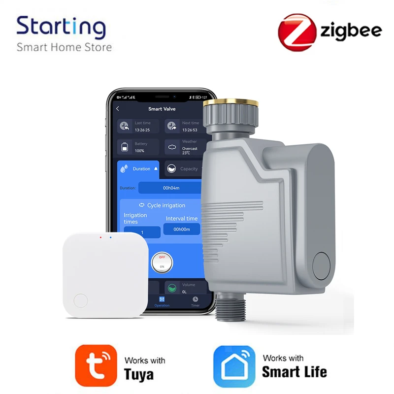 Tuya Zigbee Sprinkler Timer Smart Watering Drip Irrigation System Built ...