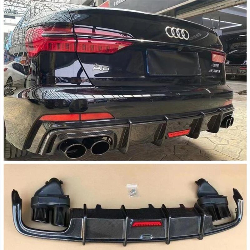 For-Audi-A6-S-Line-S6-C8-2019-2020-2021-2022-Real-Carbon-Fiber-Rear ...