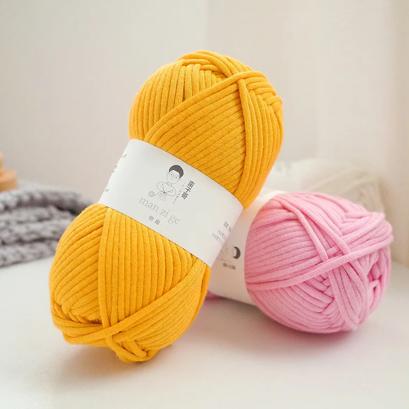 100g/Roll Cotton Nylon Blended Yarn 4mm 100 Meters Crochet Yarn For ...