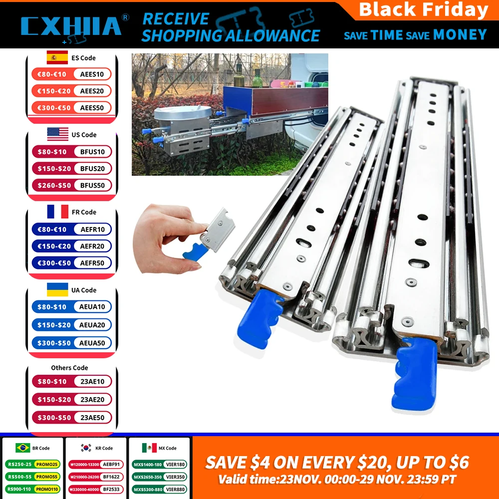 CXHIIA-Mit-Schloss-500LBS-Schwere-Schubladen-Schiebe-Schublade-Schiene ...