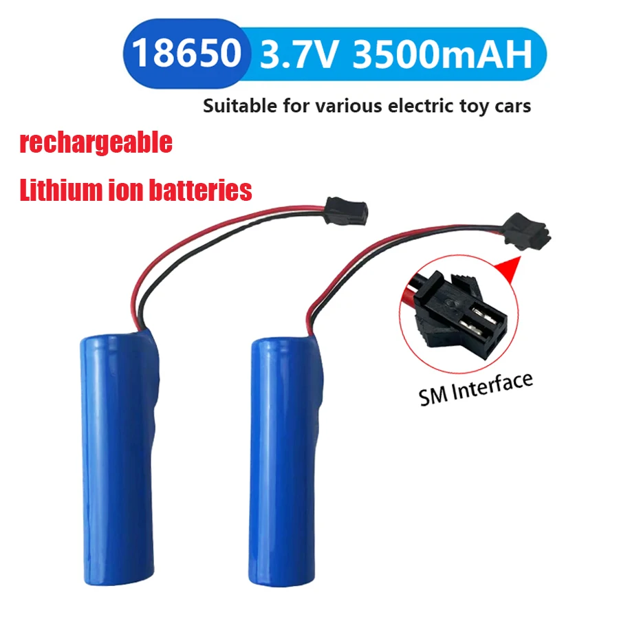 3.7V 18650 3800mAh 18650 rechargeable lithium-ion battery SM plug 3.7V ...