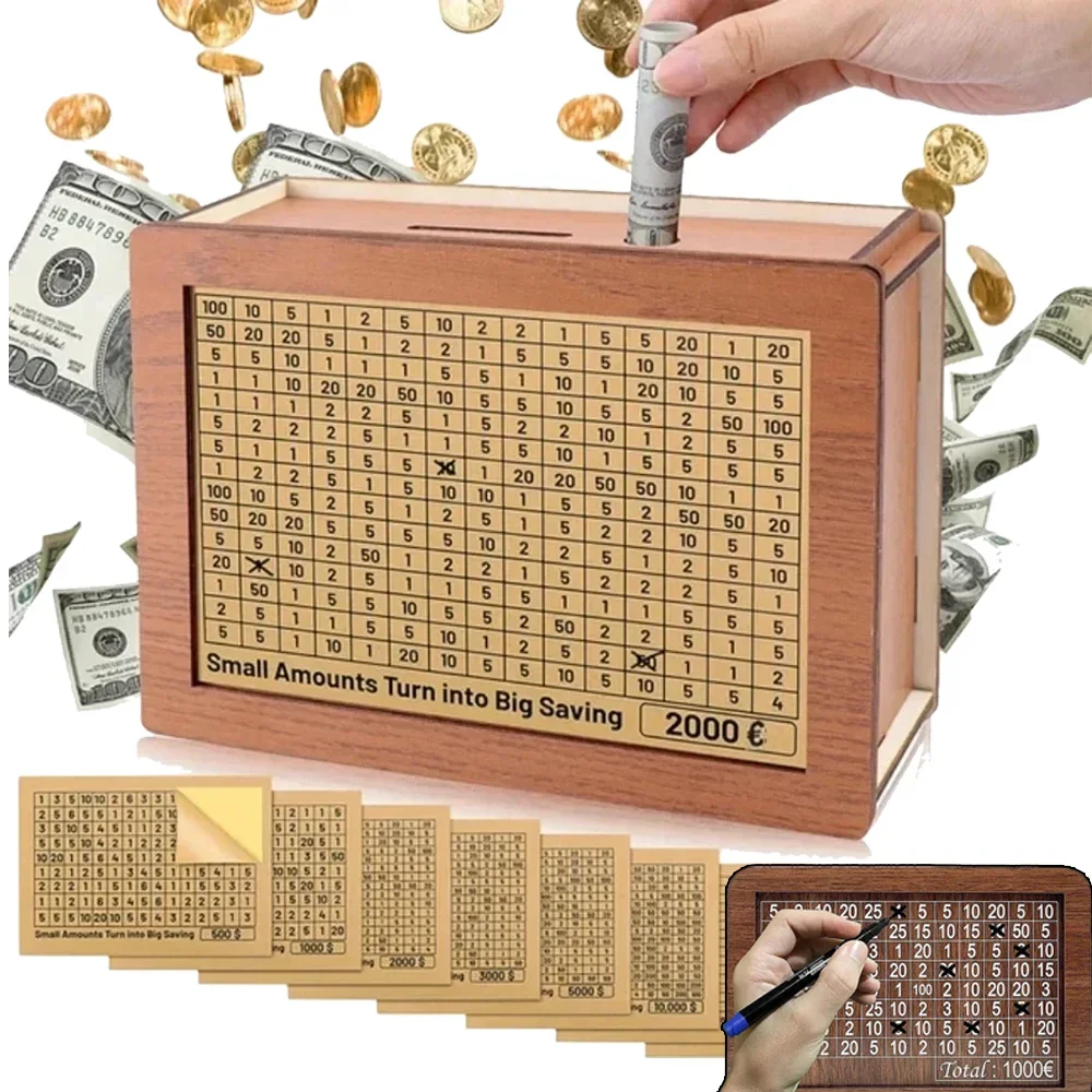 Hucha-de-madera-de-1000-2000-3000-5000-euros-con-hucha-reutilizable-con ...