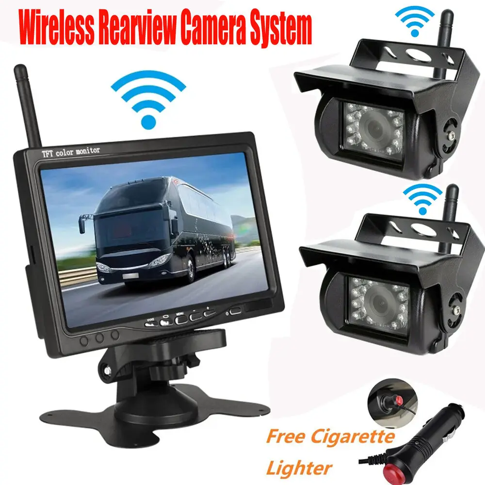 2x-Wireless-Backup-Camera-7-Car-Rear-View-Monitor-Kit-for-Bus-Truck ...
