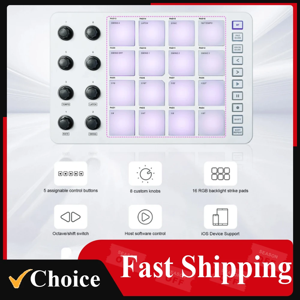 M-VAVE-de-SMC-PAD-con-retroiluminaci-n-RGB-controlador-inal-mbrico-MIDI ...