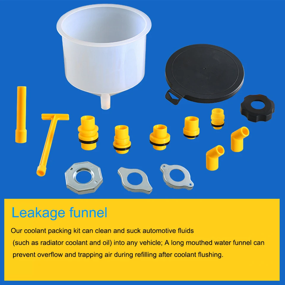 Spill Free Coolant Funnel Coolant Filling Funnel Kit 15-Piece | Spill ...