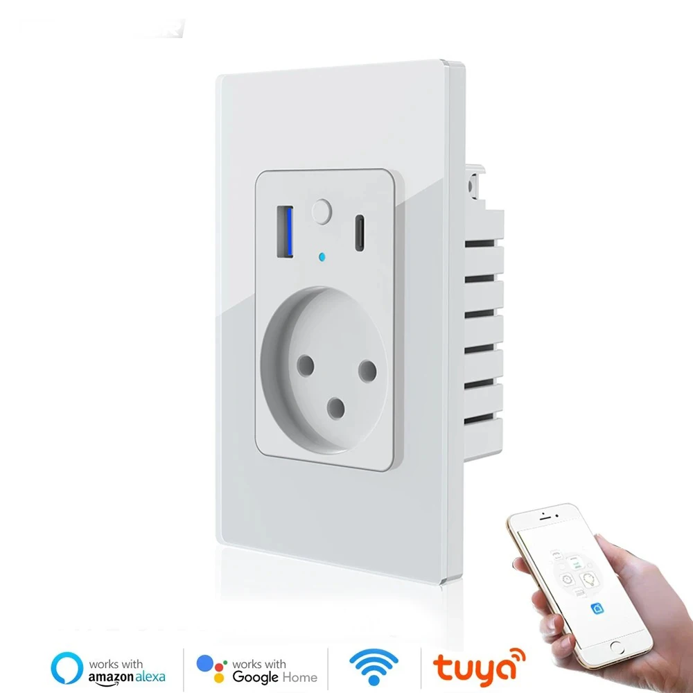 Shawader-Smart-Israel-Wall-Socket-USB-Type-C-PD-30W-Fast-Charging-Power ...