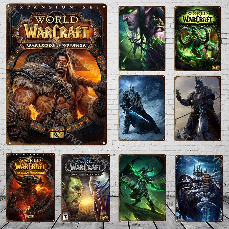 Modern World of Warcraft Game Metal Tin Sign Poster Wall Art Bedroom ...