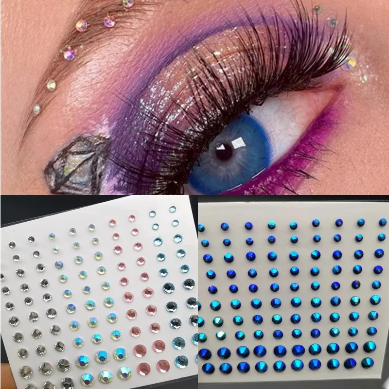Diamond Face Stickers Self Adhesive Eyeshadow Glitter Fake Tattoo ...