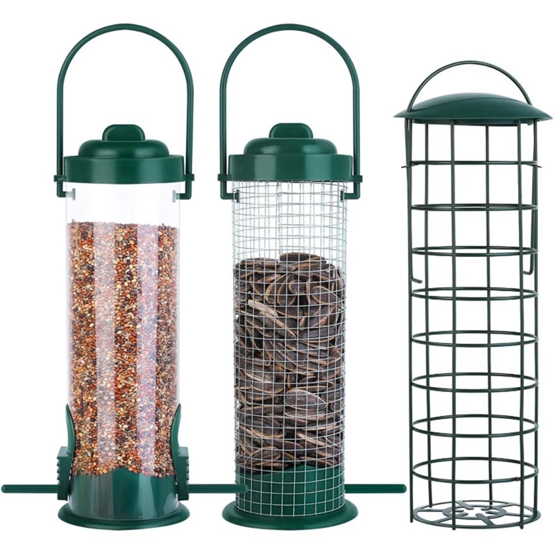 Alimentador de Aves Tubular com Tampa de Metal para Aves Selvagens - Ideal para Suet e Bolas de ...