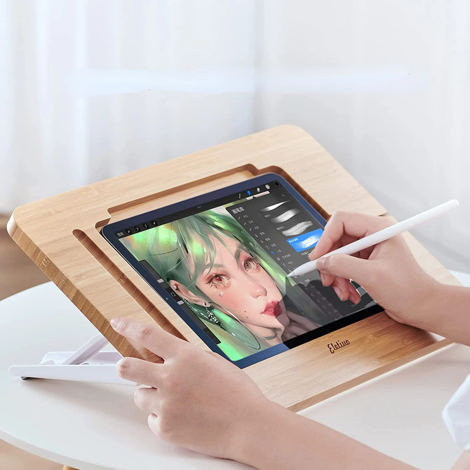 Multi-Angle-Adjustable-Foldable-Bamboo-Drawing-iPad-Holder-Stand-For ...