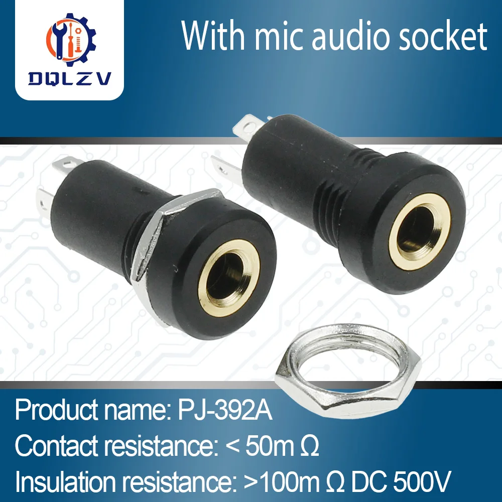 3-5mm-4Pin-Stereo-Audio-Socket-4-Pole-Black-Panel-Mount-Gold-Plated ...