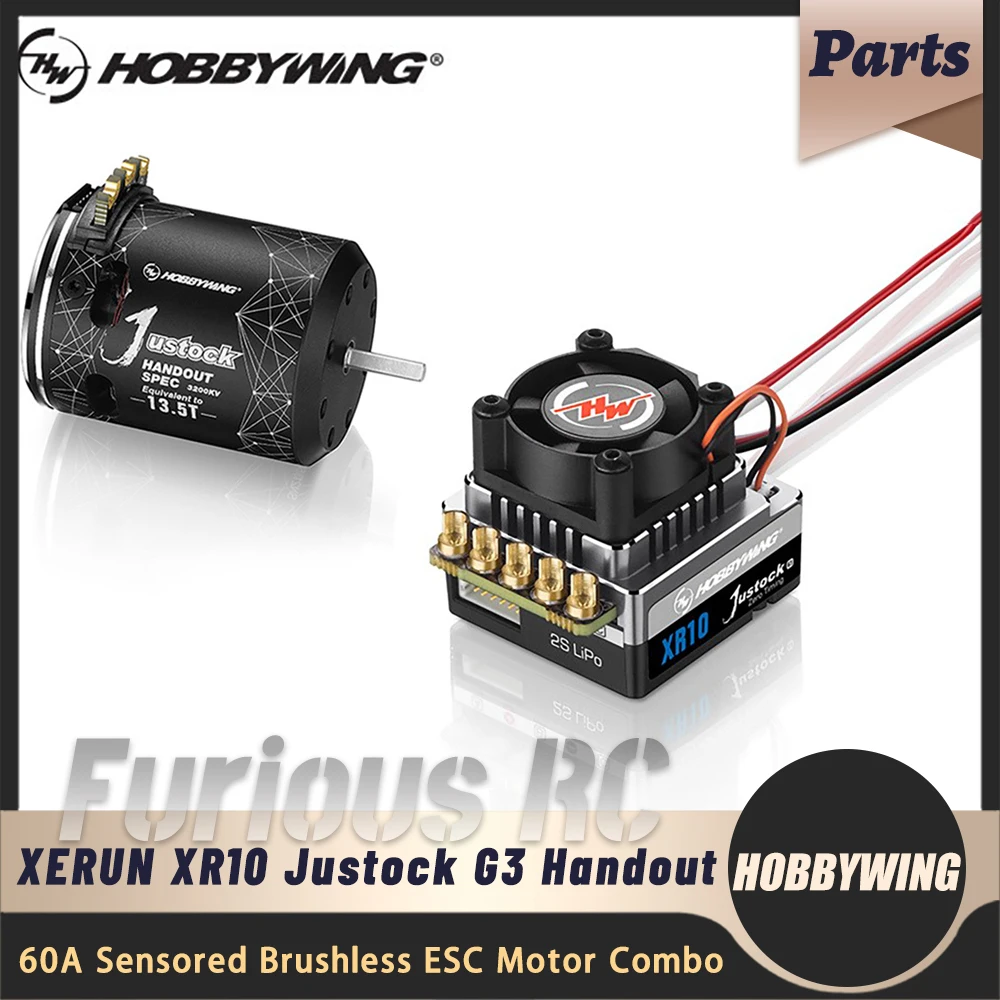 HOBBYWING XERUN XR10 Justock G3 Handout 60A 13.5T 17.5T 21.5T Sensored Brushless ESC Motor Combo ...