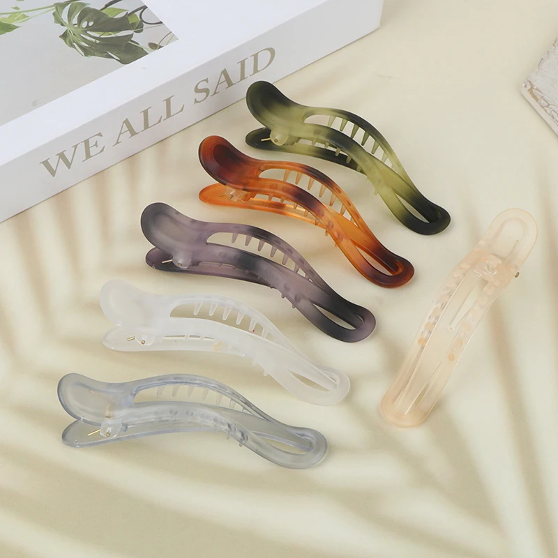 Korean-Style-Acrylic-Duckbill-Clip-Large-Frosted-Fishtail-Clip-The-Back ...