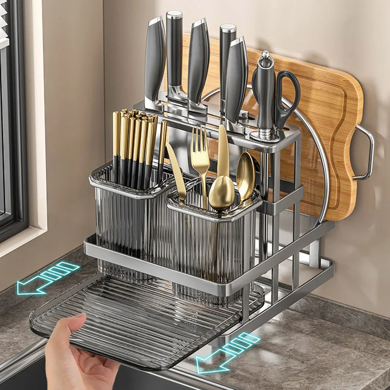 Kitchen-Knife-Rack-Wall-Mounted-Cutlery-Organizer-Stainless-Steel-Pot ...