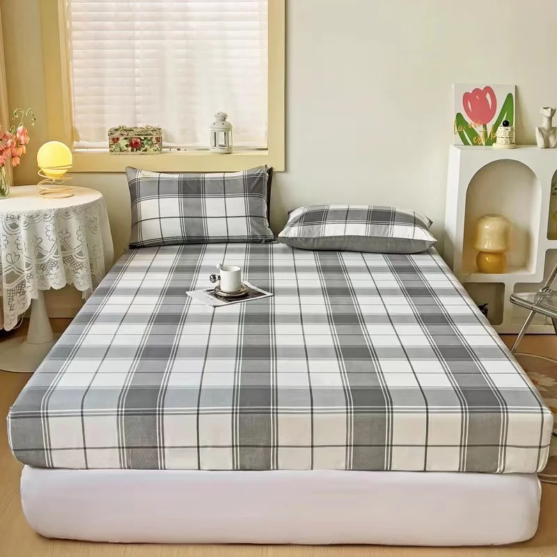 Woolen-bed-sheet-Checkered-bed-Cover-Soft-and-comfortable-Mattress ...