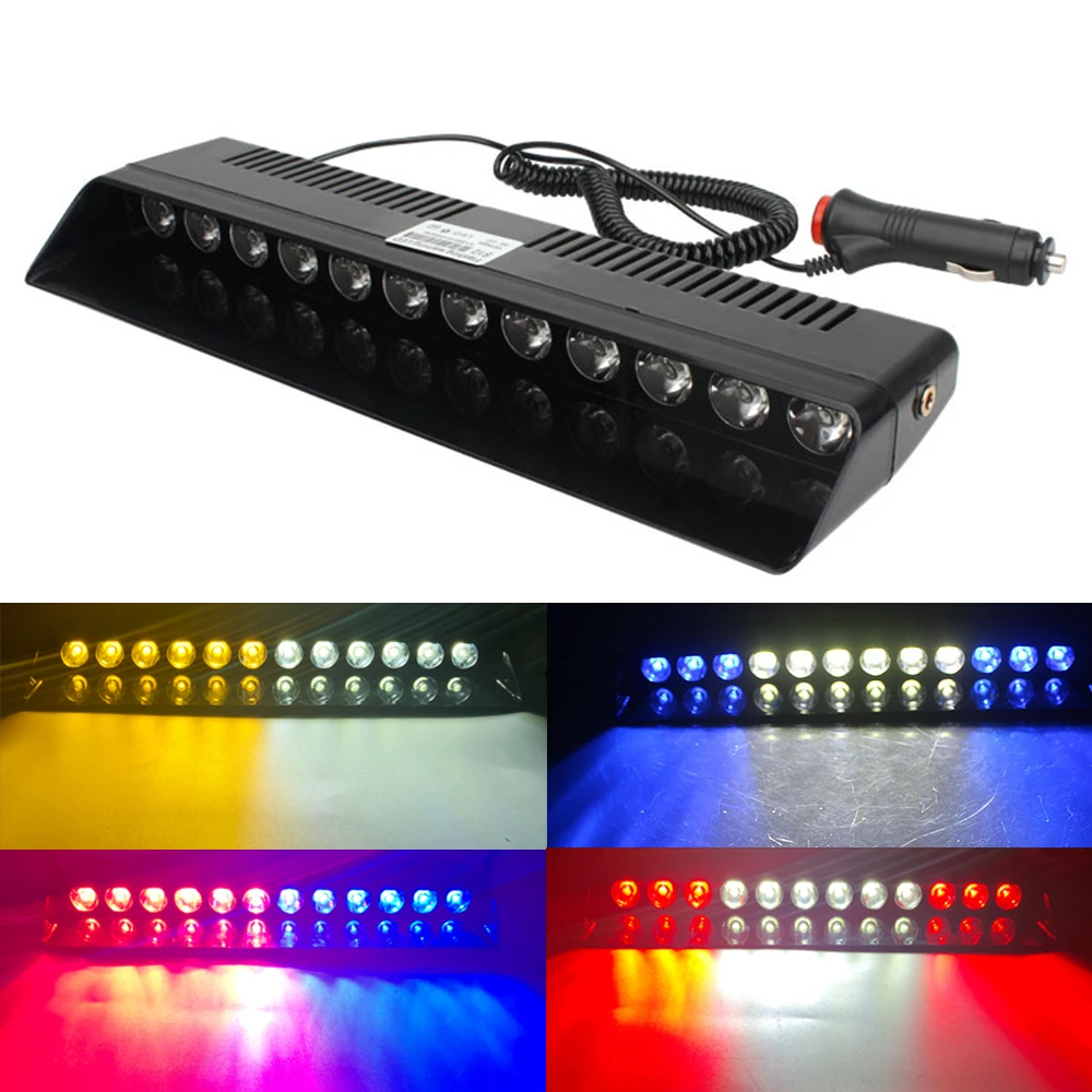 Car-Strobe-Emergency-lights-12-LED-BULB-Red-Blue-police-Warning-Signal ...
