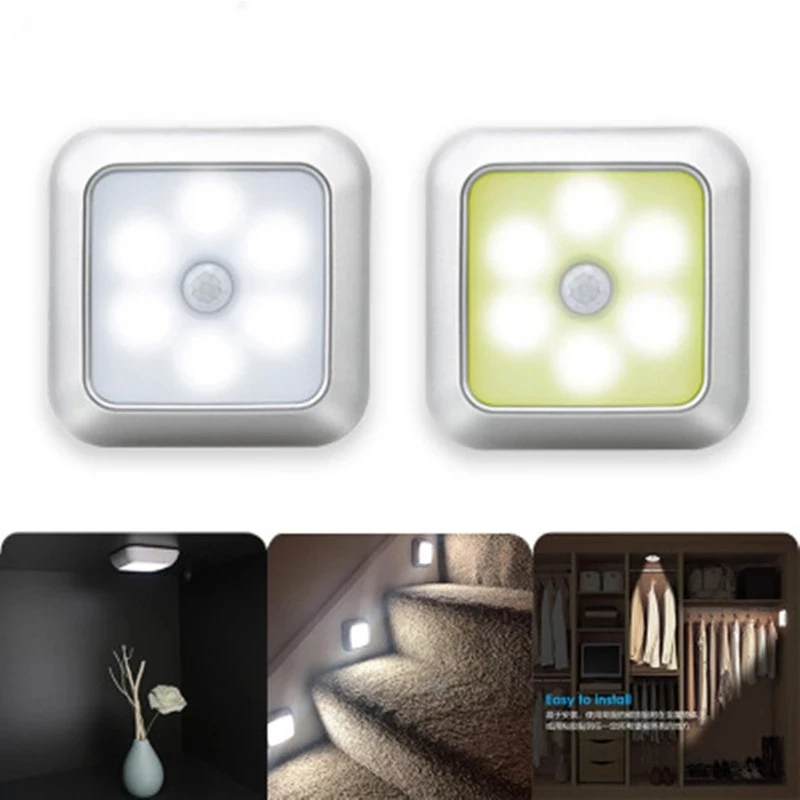 Square-Motion-Sensor-Night-Light-6-LEDs-Battery-Powered-Stair-Lights ...