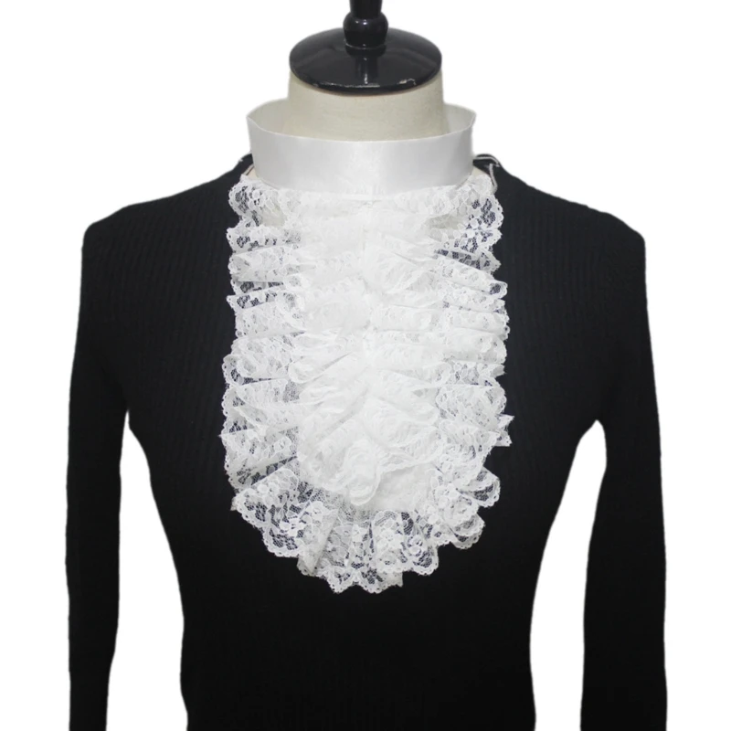 Medieval-Colonial-Jabot-Necktie-Victorians-Ruffle-Lace-Shirt-Front-Neck ...