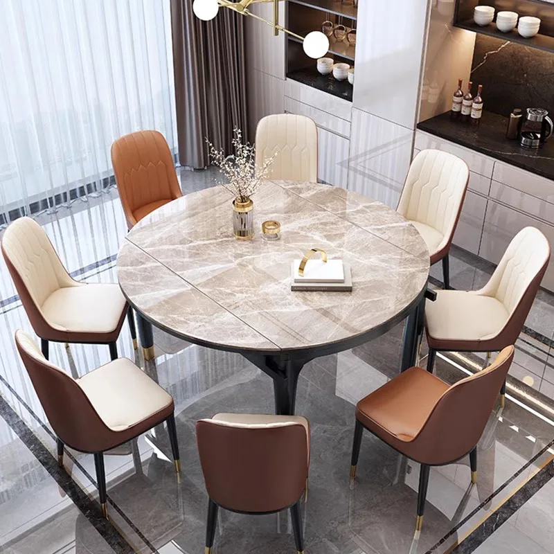 Marble-Modern-Dining-Table-Extendable-Round-Living-Room-Dining-Table ...