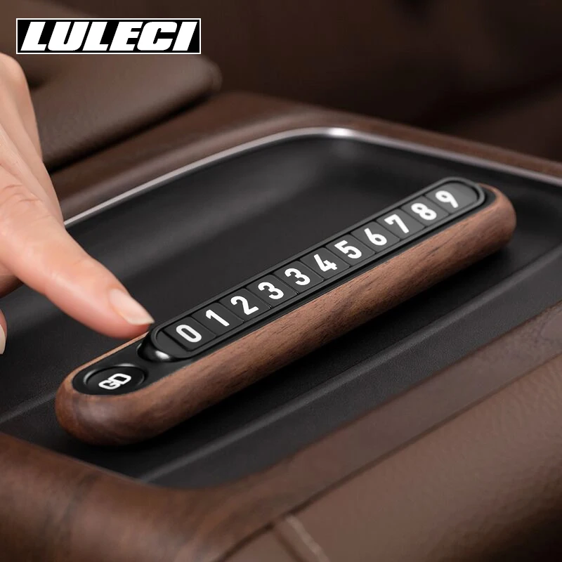 Solid-Wood-Mobile-Car-Number-Plate-Men-s-High-end-Car-Temporary-Parking ...